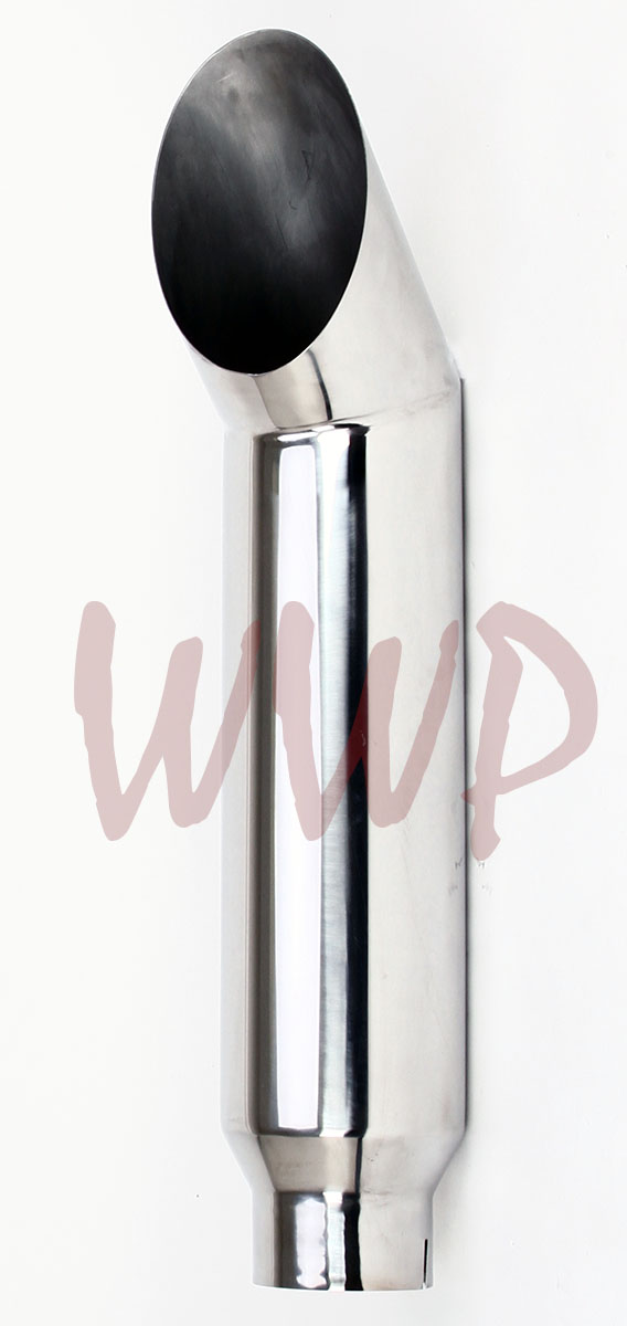 Polished Stainless Cat Miter Cut Smoker Exhaust Stack 4"Inlet 8"Outlet ...